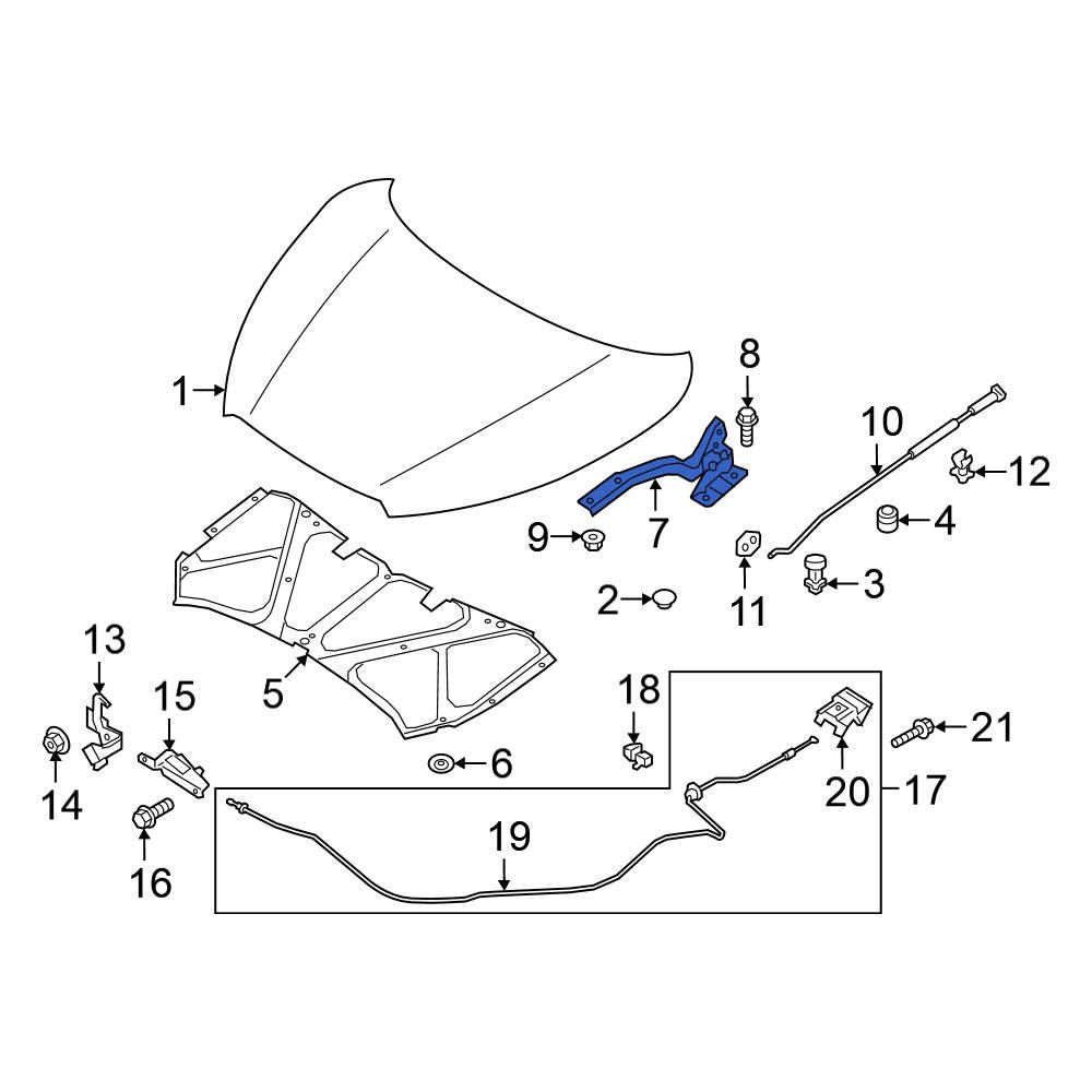 Nissan OE 654015RB0A - Front Left Hood Hinge