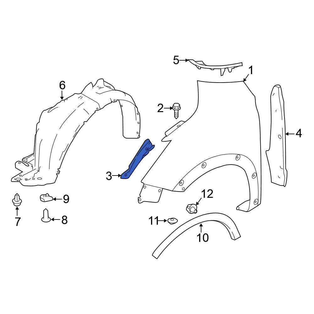 Nissan OE F31605RBMA - Front Right Fender Molding Bracket