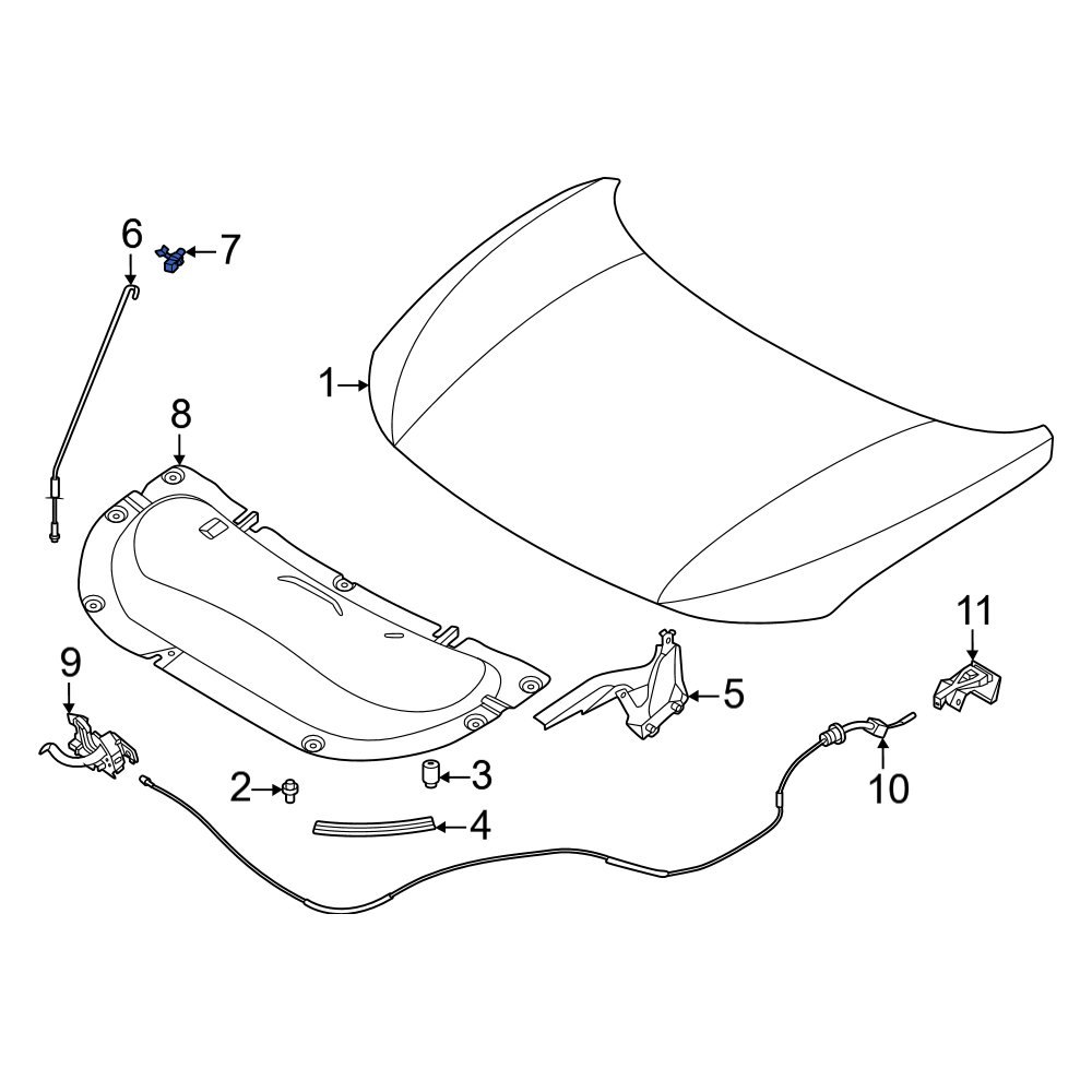 Nissan OE 65773CY00B - Hood Prop Rod Grommet