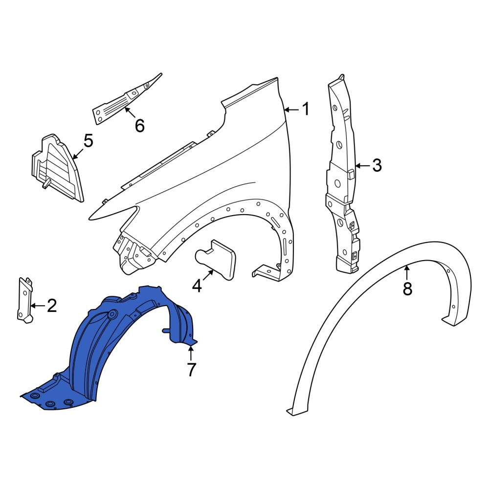 Nissan OE 638107LG0A - Front Right Wheel Arch Molding