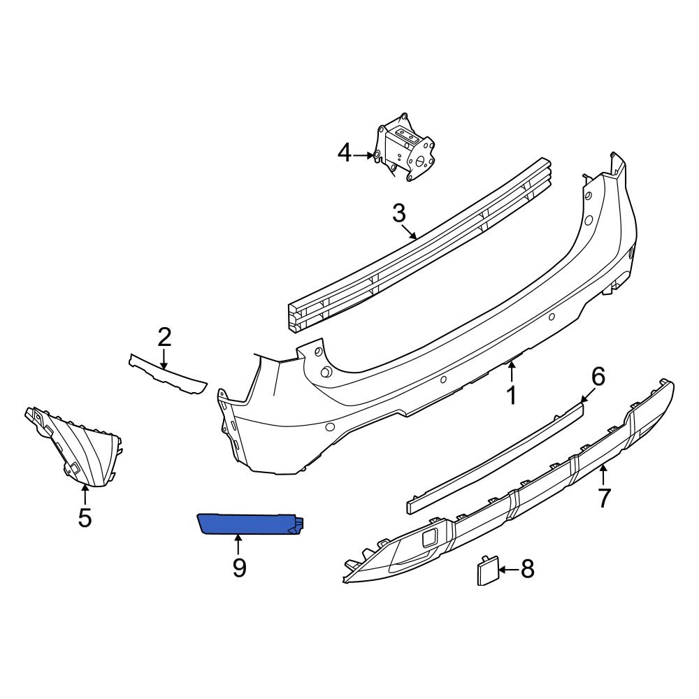 Nissan OE 265655C000 - Rear Left Reflector Panel