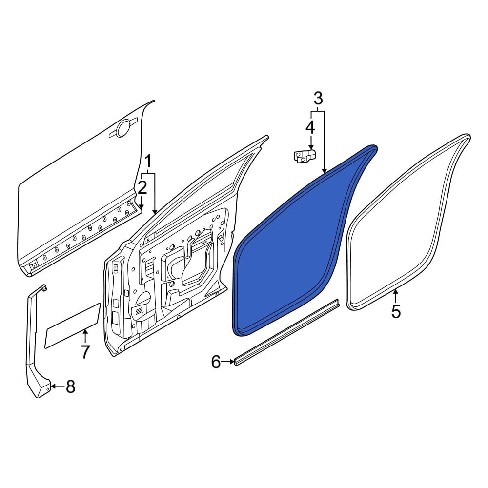 Nissan OE 808315MP0A - Front Left Outer Door Seal
