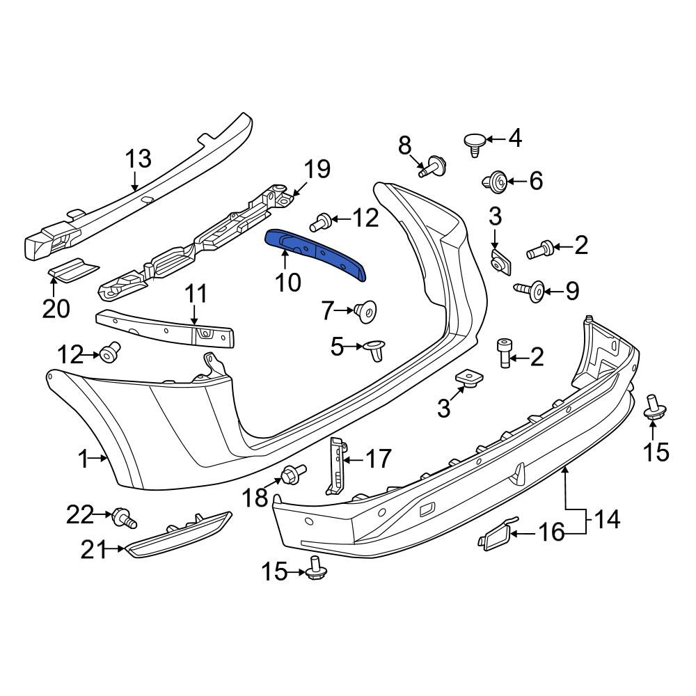 Nissan OE 852205MP0A - Rear Right Upper Bumper Cover Bracket