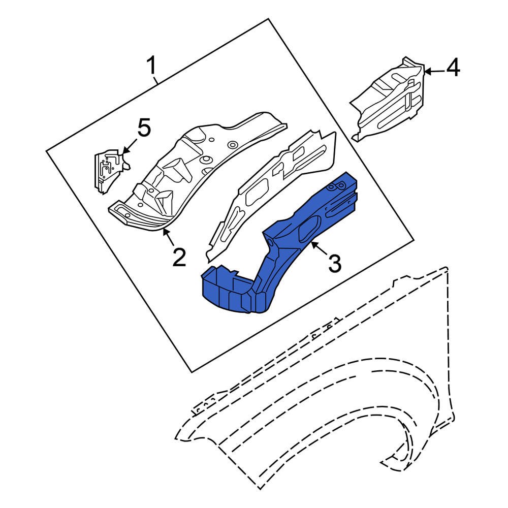 Nissan OE F41819BUMA - Front Left Outer Fender Apron Reinforcement