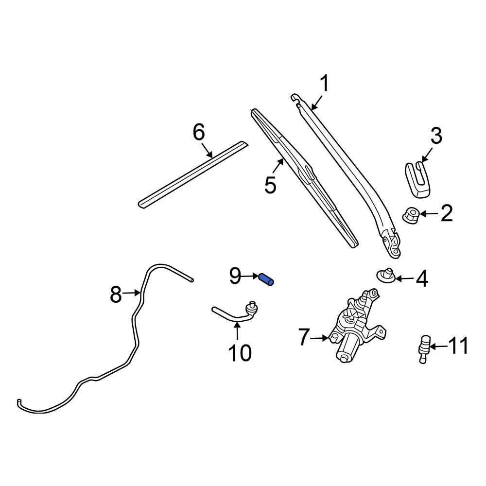 Nissan OE B746189910 - Front Windshield Washer Hose
