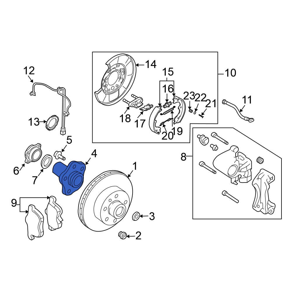 Nissan OE 43202AG000 - Rear Wheel Hub