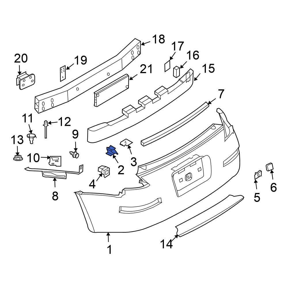 Nissan OE 85284AD000 - Rear Bumper Cover Retainer