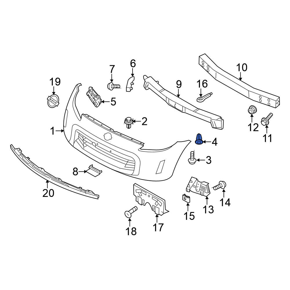 Nissan OE 850991EA0A - Bumper Cover Grommet