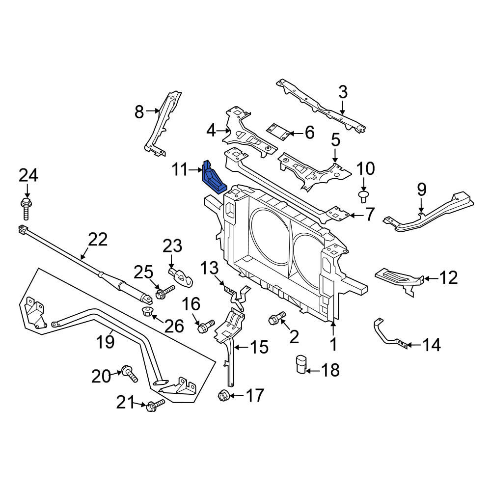 Nissan OE 622281EA0A - Right Headlight Bracket