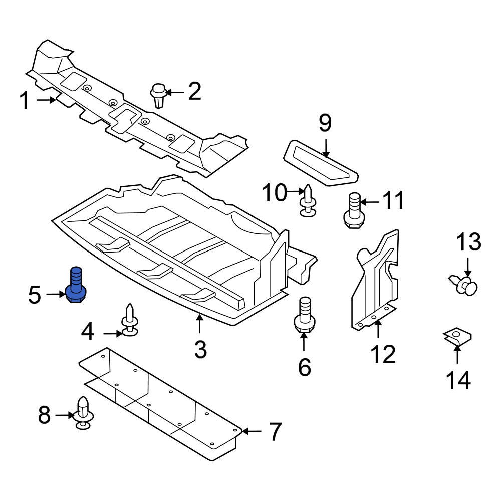 Nissan OE 0145600691 - Radiator Support Splash Shield Screw