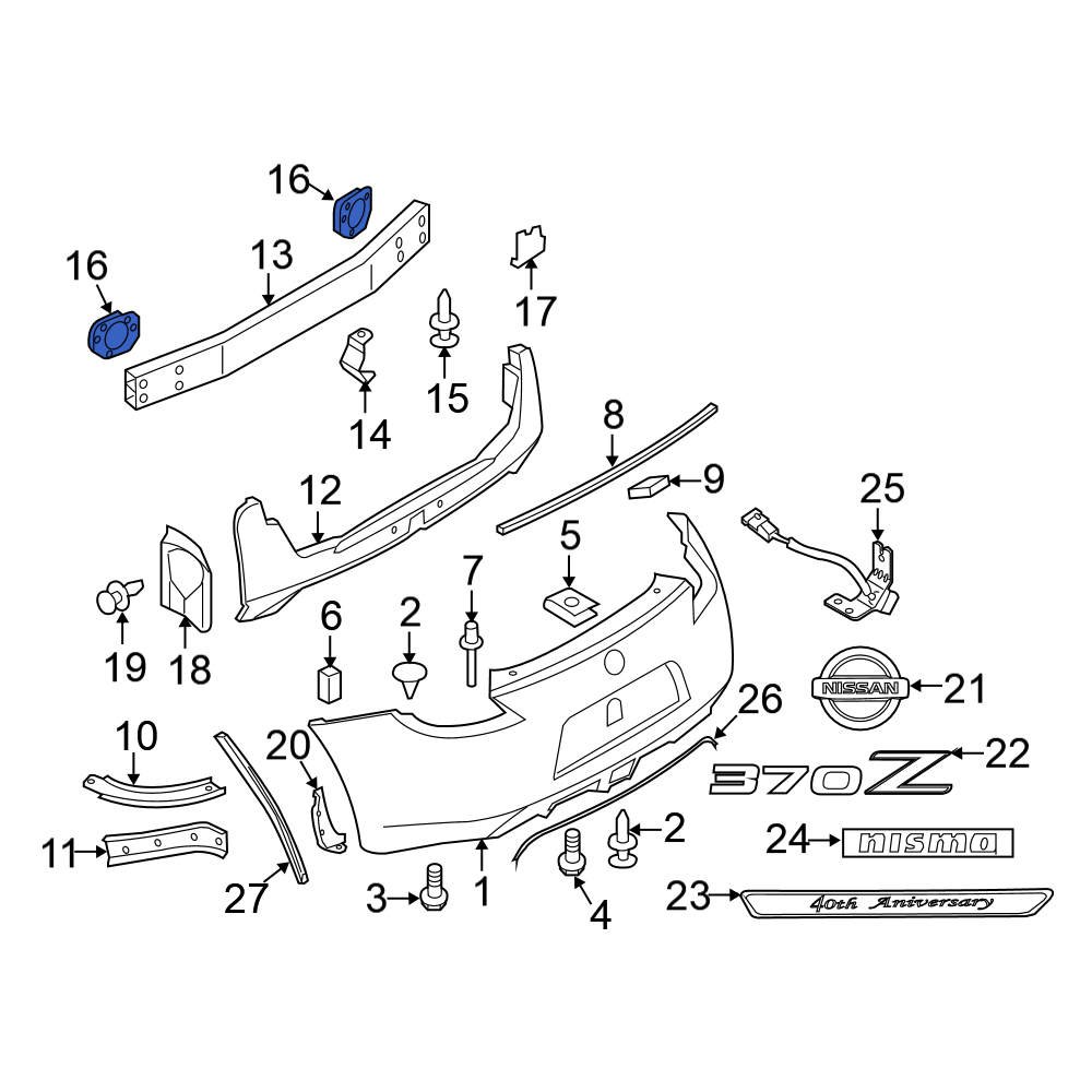 Nissan OE 852111EA2A - Left Bumper Impact Bar Bracket