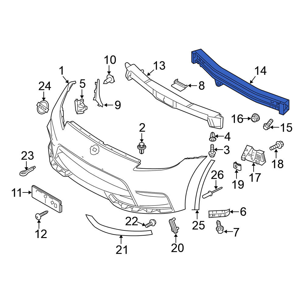 Nissan OE 620301EA0A - Front Bumper Impact Bar