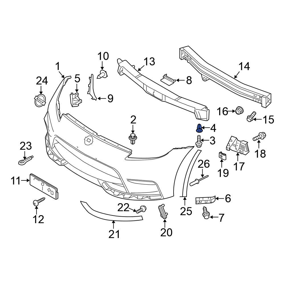 Nissan OE 0128101431 - Bumper Cover Grommet