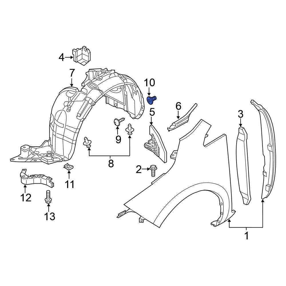 Nissan OE 0128100831 - Fender Liner Grommet
