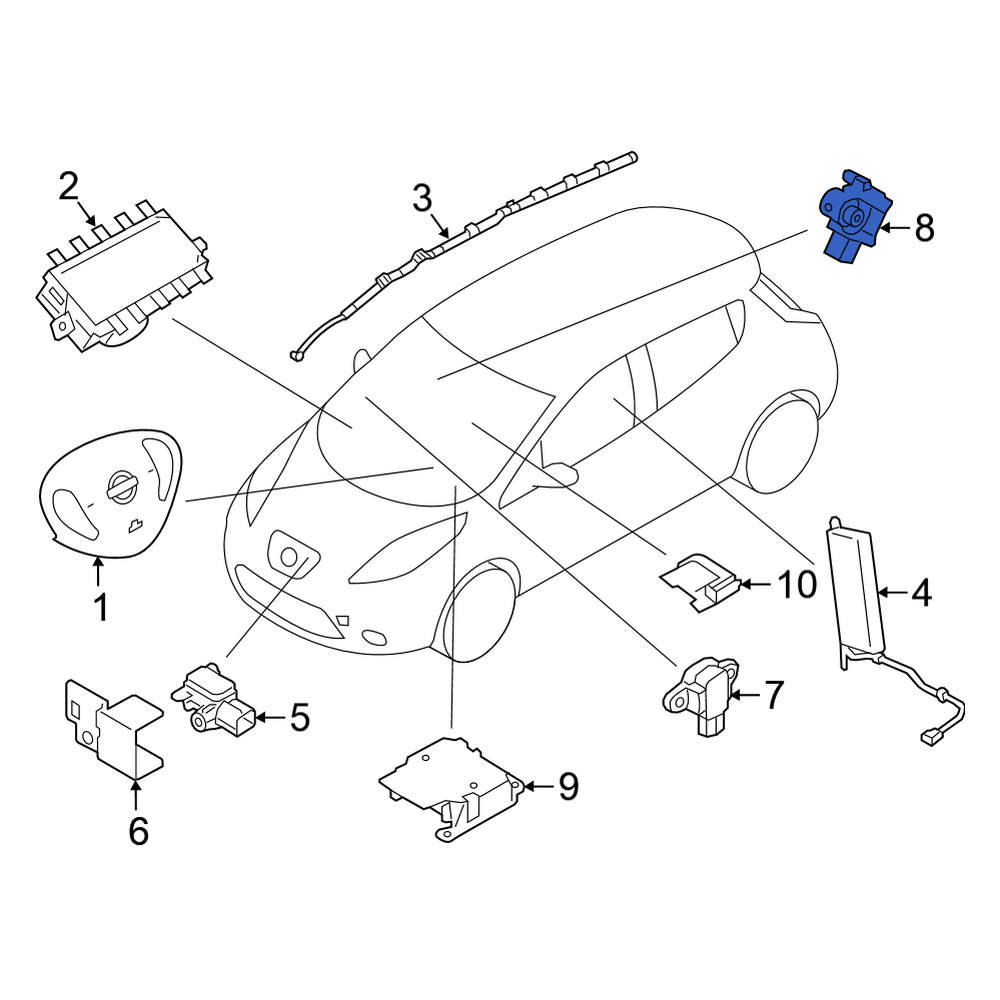 Nissan OE 988303JA8A - Rear Air Bag Impact Sensor