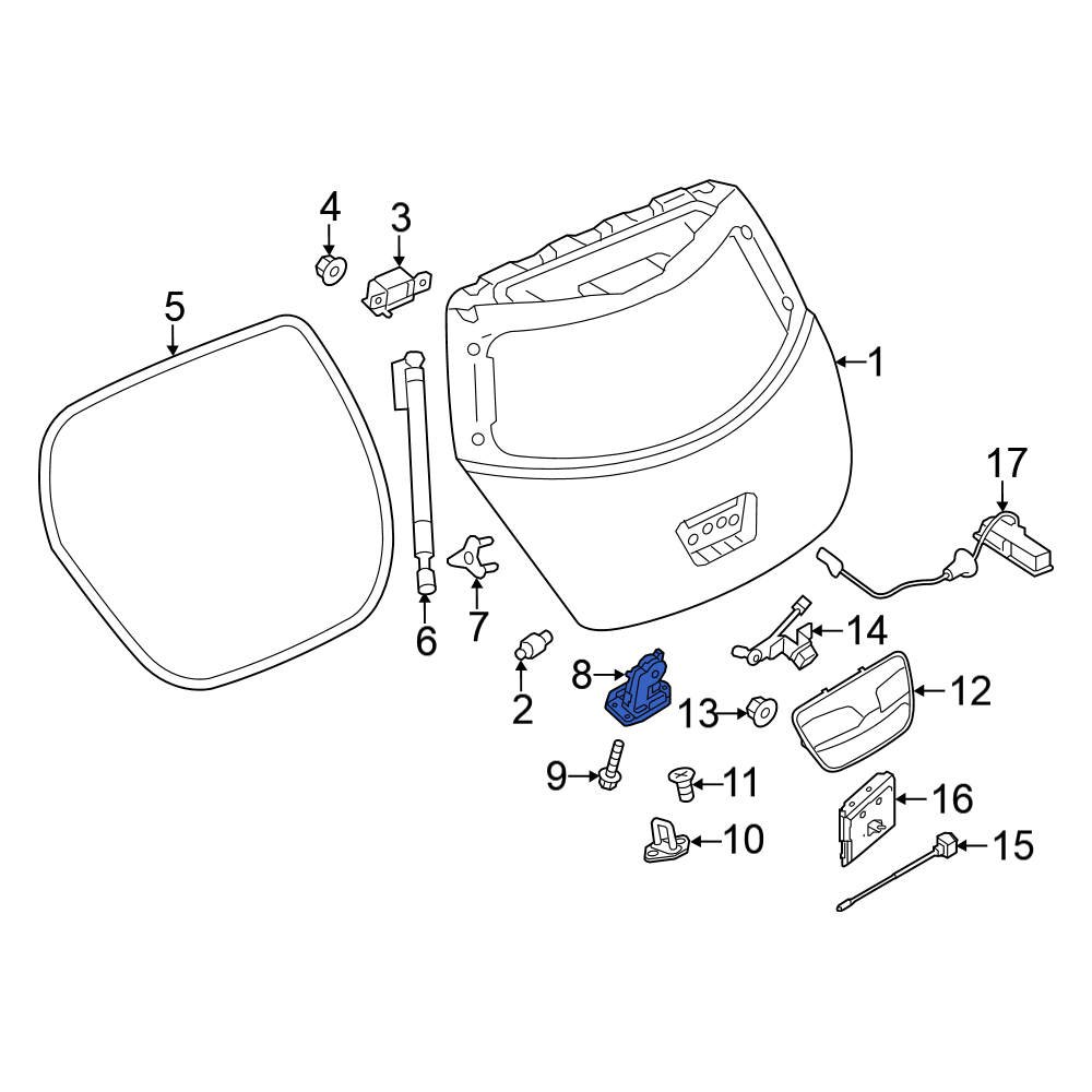 Nissan OE 90502ZN90A - Rear Liftgate Latch