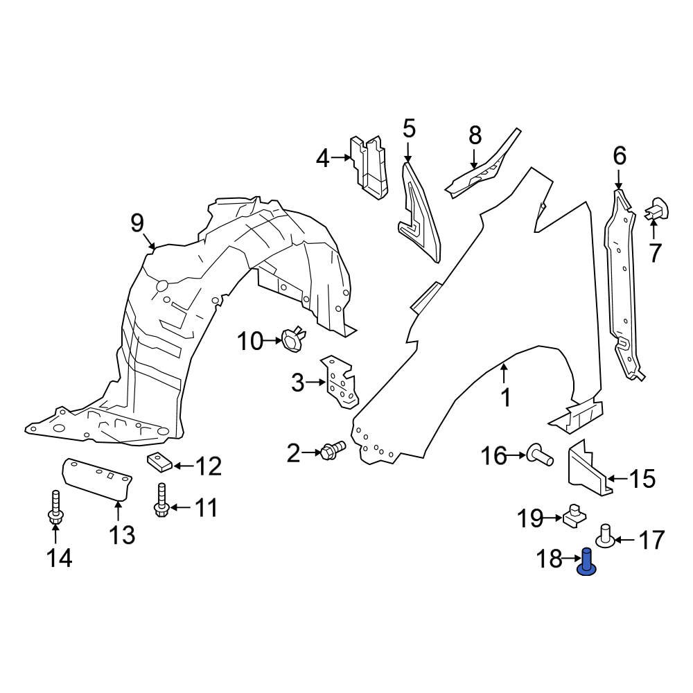 Nissan OE 0145100841 - Fender Liner Screw