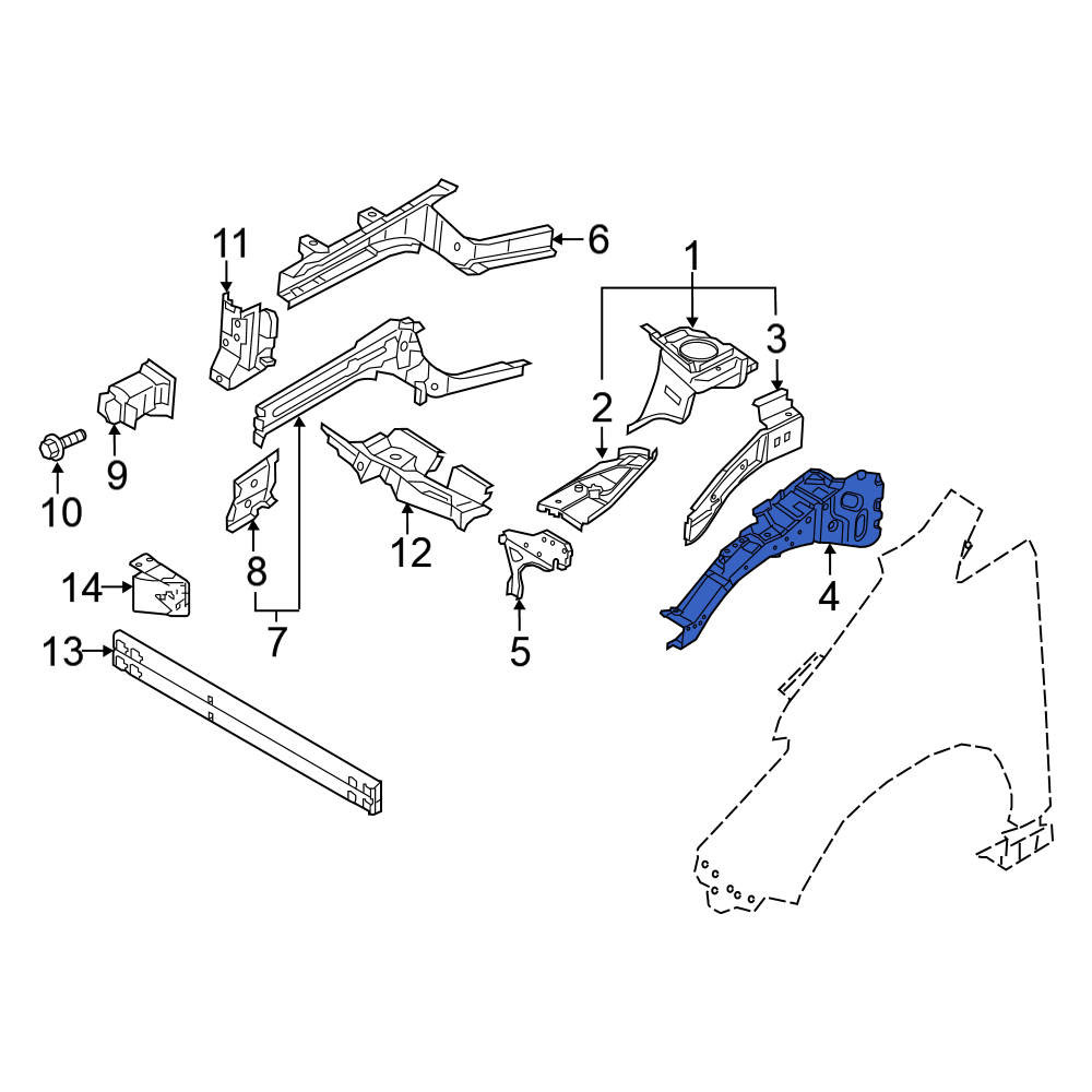 Nissan OE F41815SAMA - Front Left Fender Rail