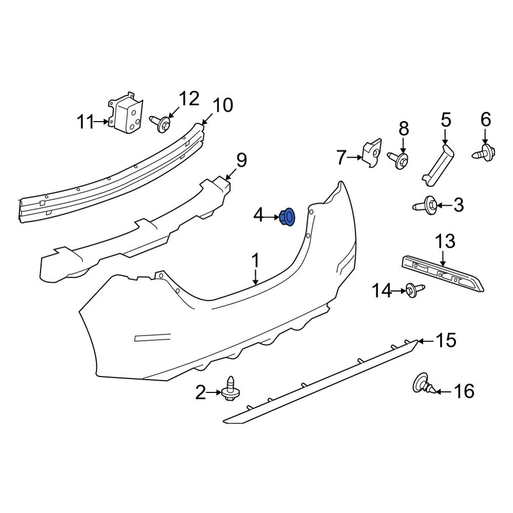 Nissan OE 850991VA0A - Bumper Cover Grommet