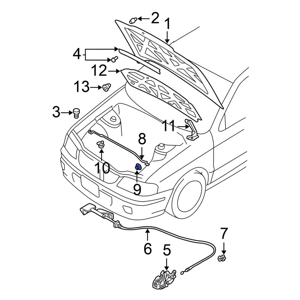 Nissan OE 65512R3000 - Hood Prop Rod Grommet