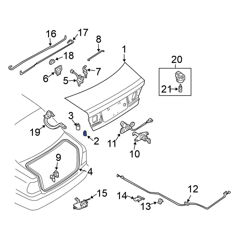 Nissan OE 0165802091 - Inner Deck Lid Stop Buffer
