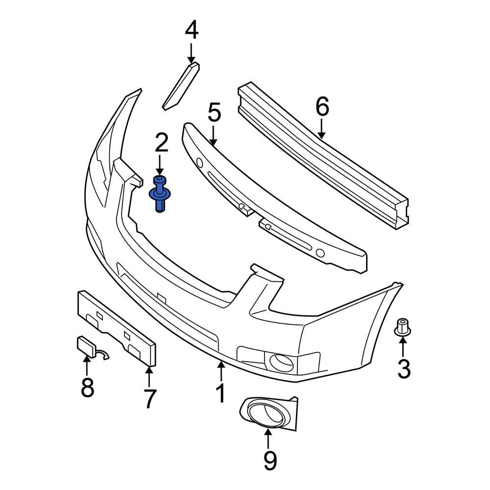 Nissan OE 015530034U - Front Bumper Cover Retainer