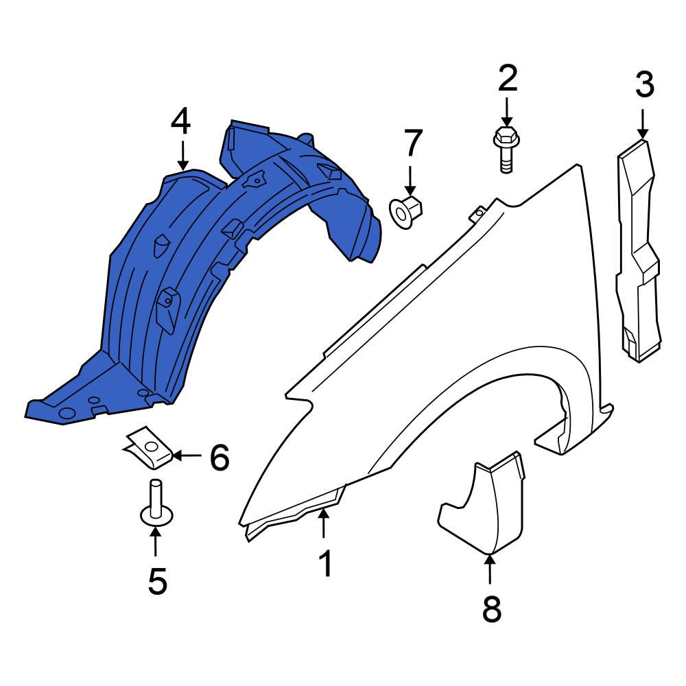 Nissan OE 63843ET000 - Front Left Fender Splash Shield