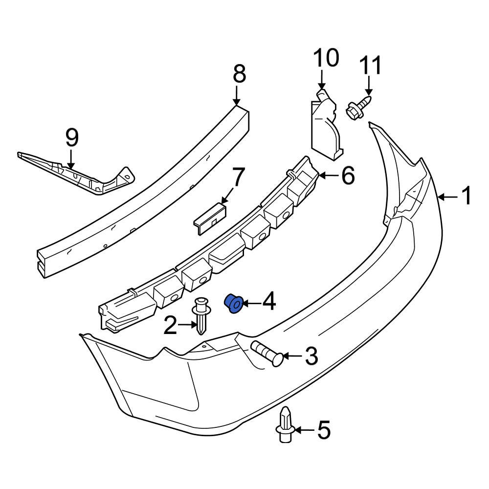 Nissan OE 638465V000 - Bumper Cover Grommet