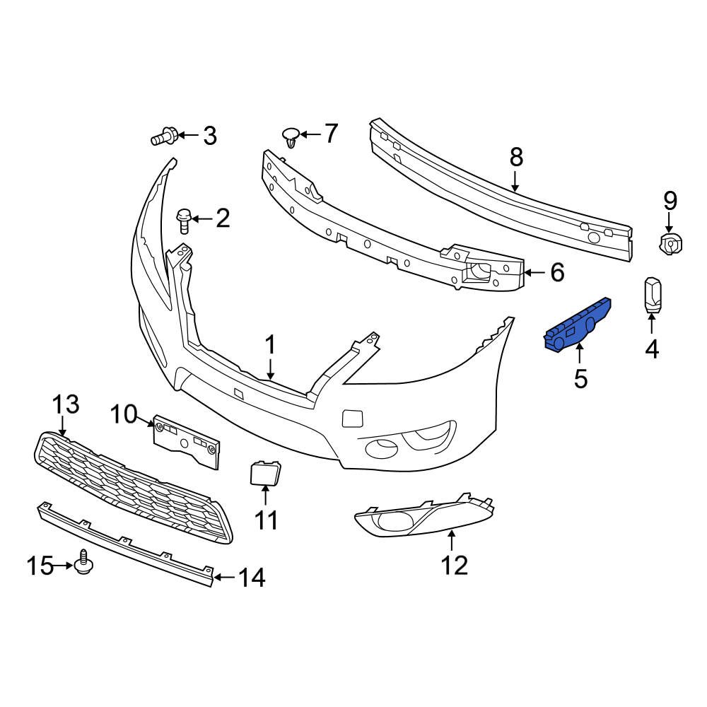 Nissan OE 622243SH0A - Front Right Bumper Cover Bracket