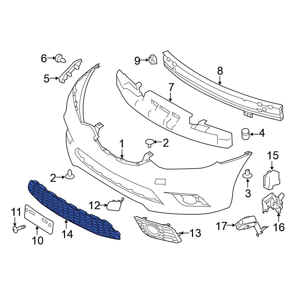 Nissan OE 622543YU0A - Front Lower Grille