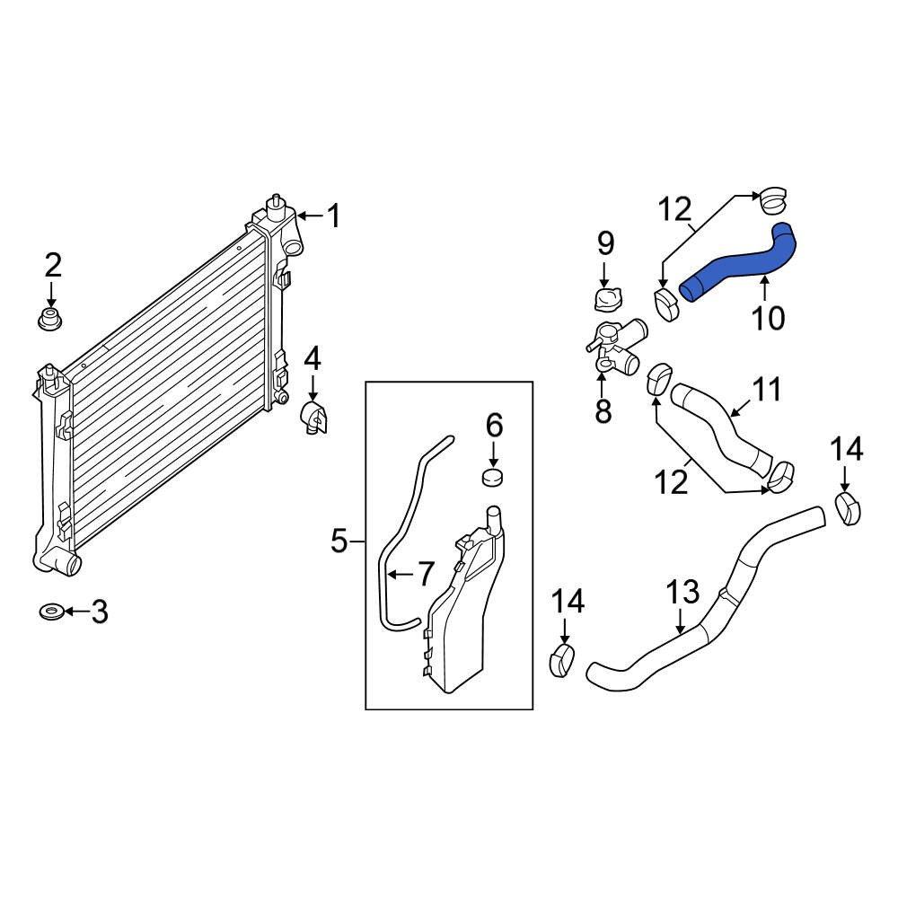 Nissan OE 215013SG0A - Upper Radiator Coolant Hose