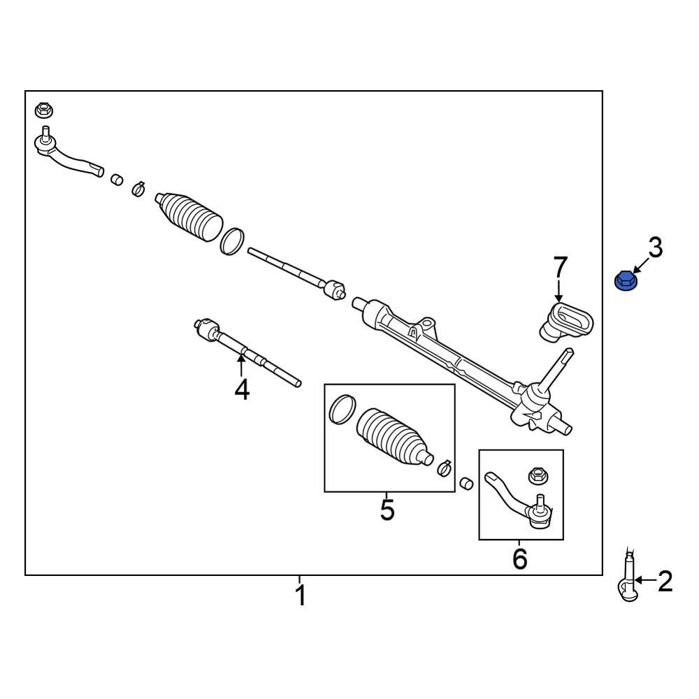 Nissan OE 40262JA000 - Rack and Pinion Nut