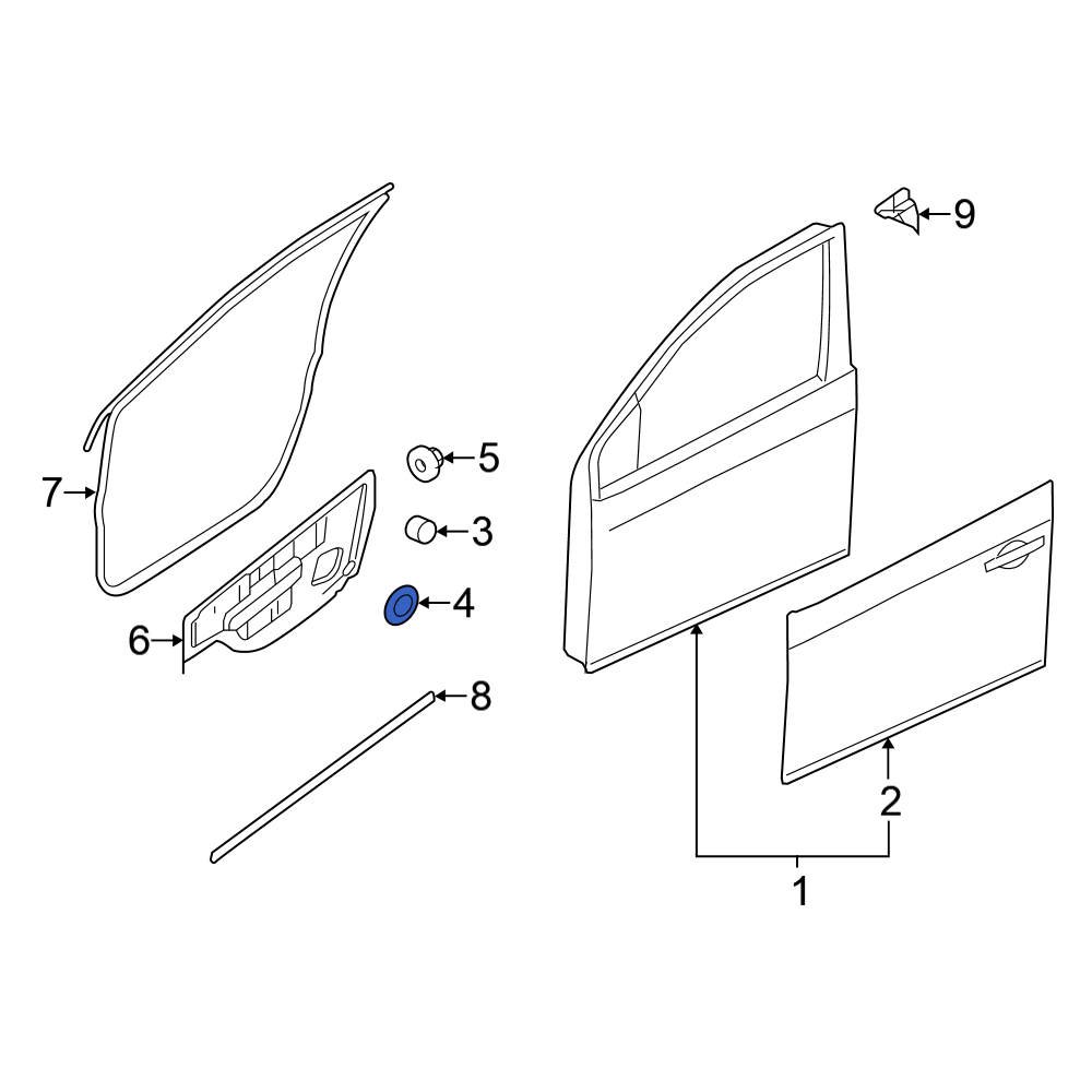 Nissan OE 64891W5000 - Front Door Plug