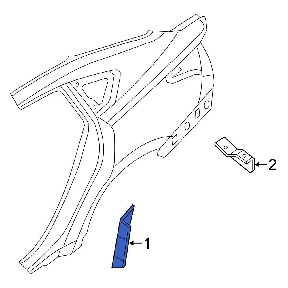 Nissan OE 938833SH2A - Rear Left Side Body Panel Molding
