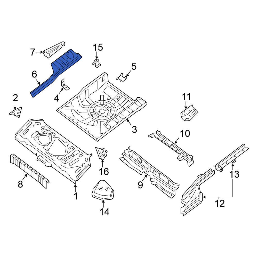 Nissan OE G45333SGMA - Rear Left Inner Floor Extension