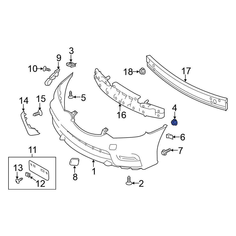 Nissan OE 850991MA0A - Bumper Cover Grommet