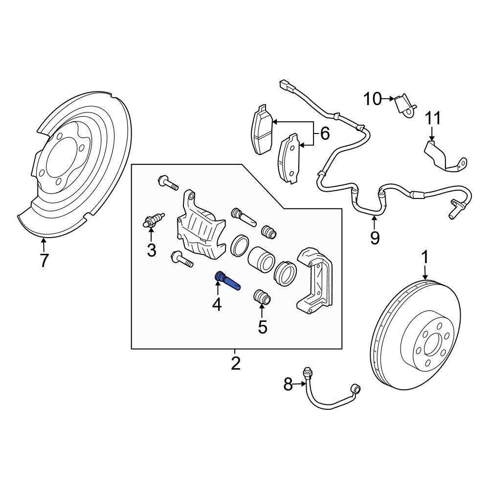 Nissan OE 44140JA00A - Front Upper Disc Brake Caliper Pin
