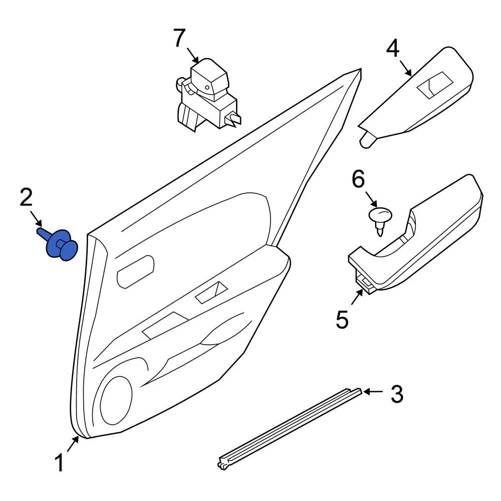 Nissan OE 84953JA00A - Door Interior Trim Panel Retainer