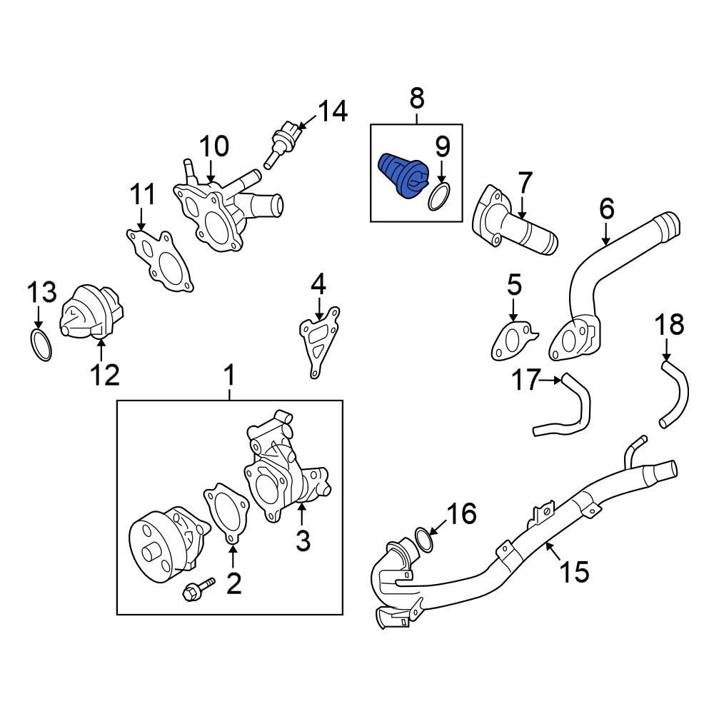 Nissan OE 21200EA000 - Engine Coolant Thermostat
