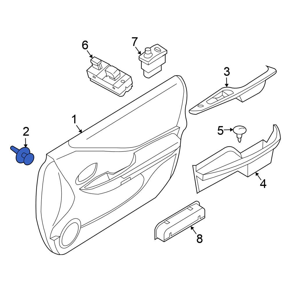 Nissan OE 84953JA00A - Door Interior Trim Panel Retainer