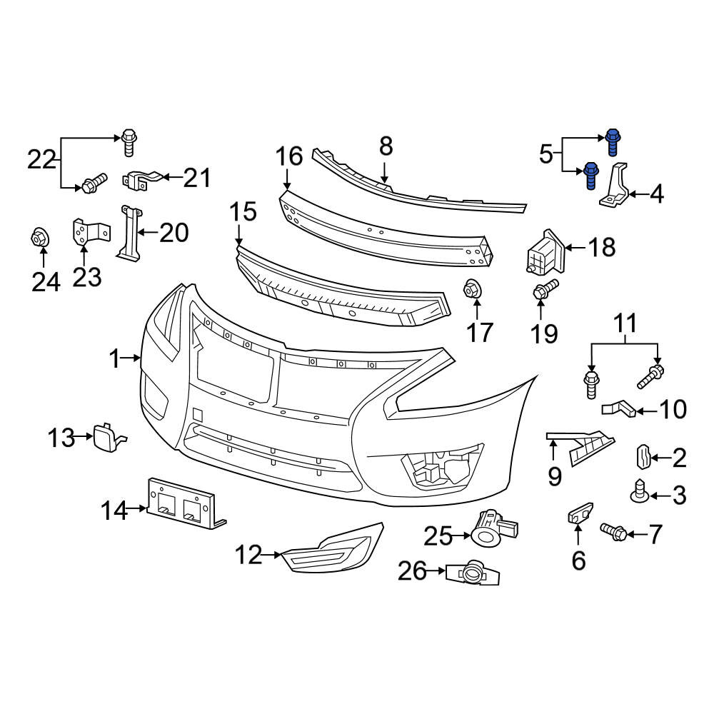 Nissan OE 01121N6041 - Bumper Cover Bolt