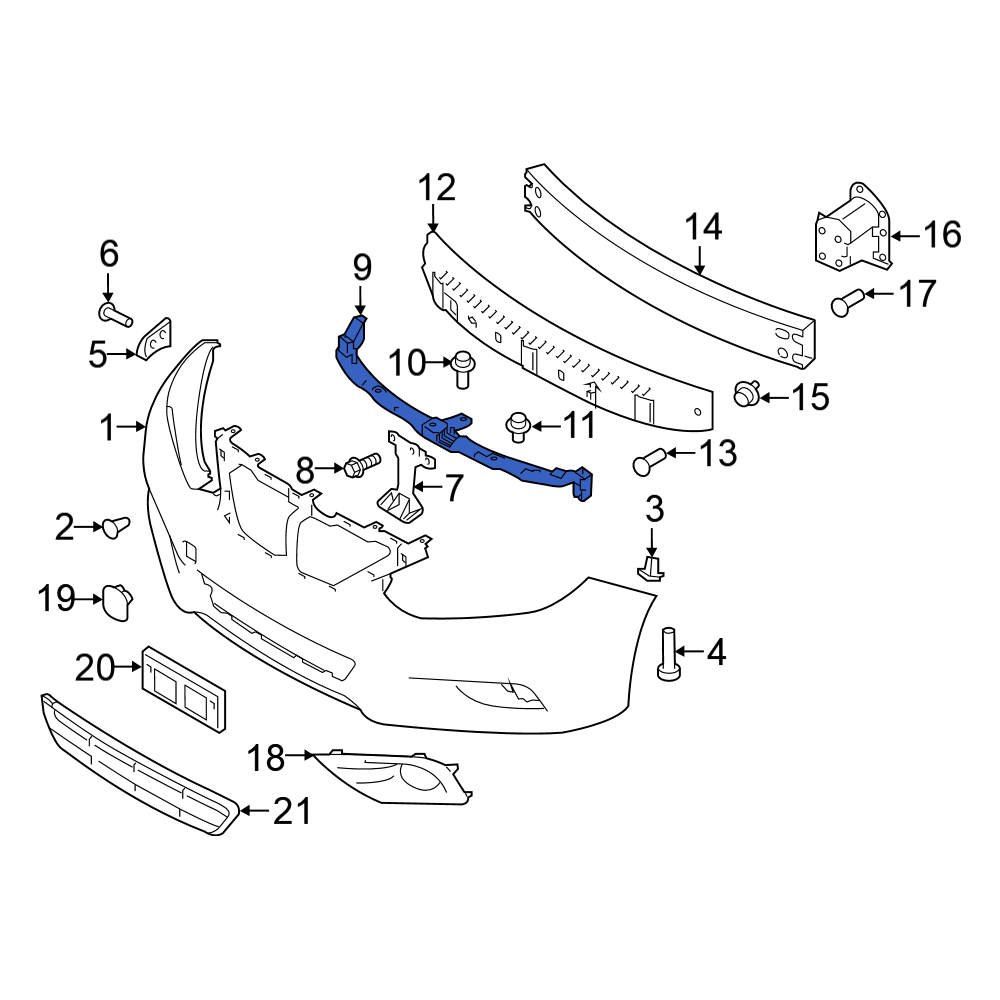 Nissan OE 622409HS0A - Upper Bumper Cover Brace