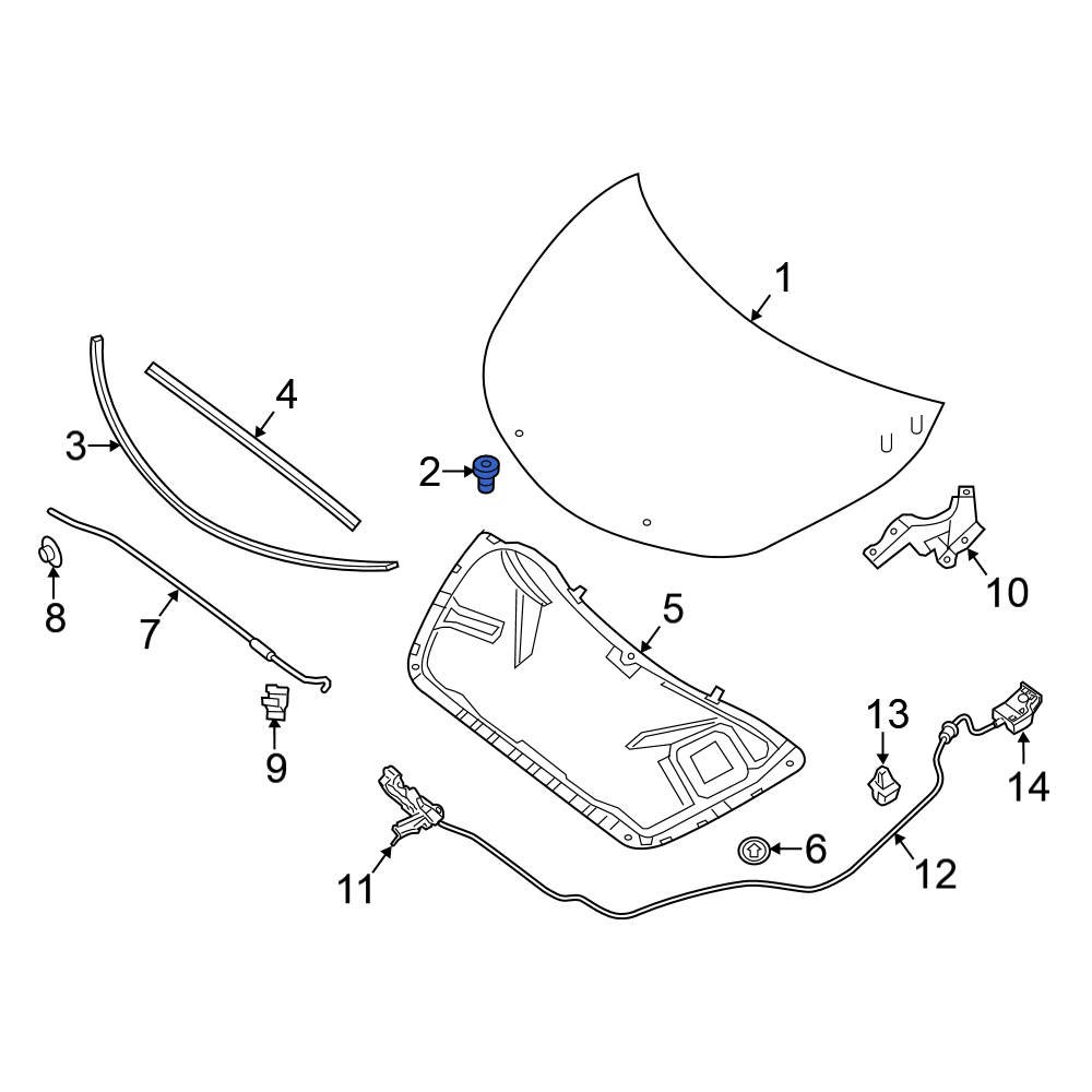 Nissan OE 628404RA0A - Front Hood Stop Buffer