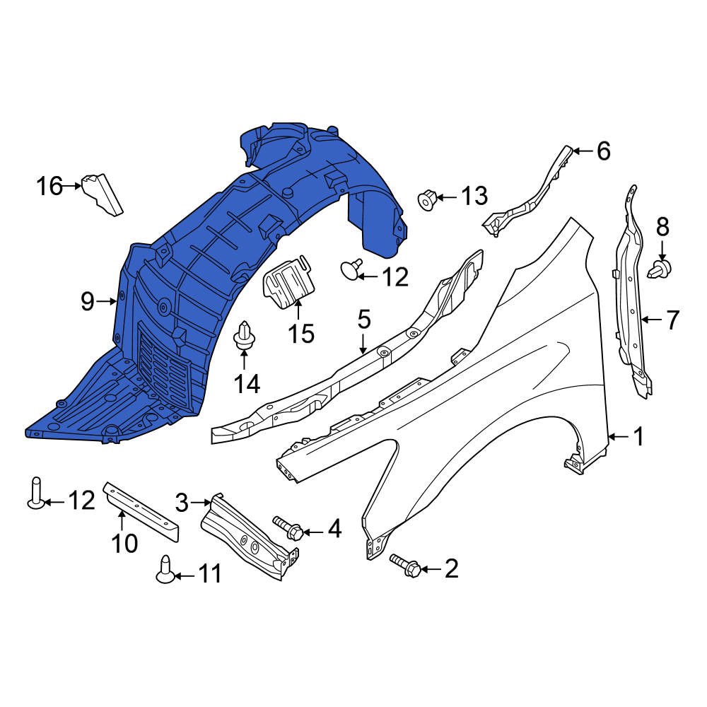 Nissan OE 648383TA0A - Front Right Fender Splash Shield