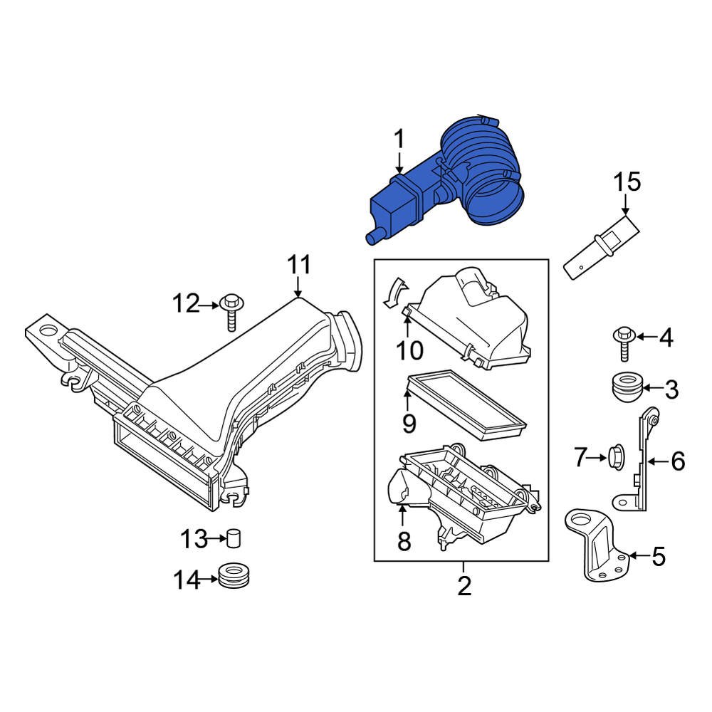 Nissan OE 16576JA100 - Upper Engine Air Intake Hose
