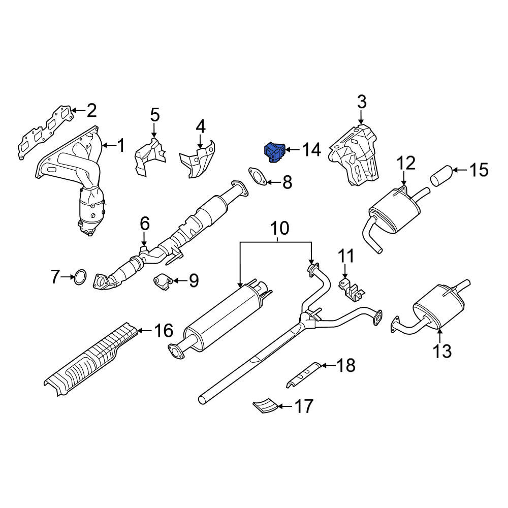 Nissan OE 206513TA0B - Rear Exhaust System Hanger