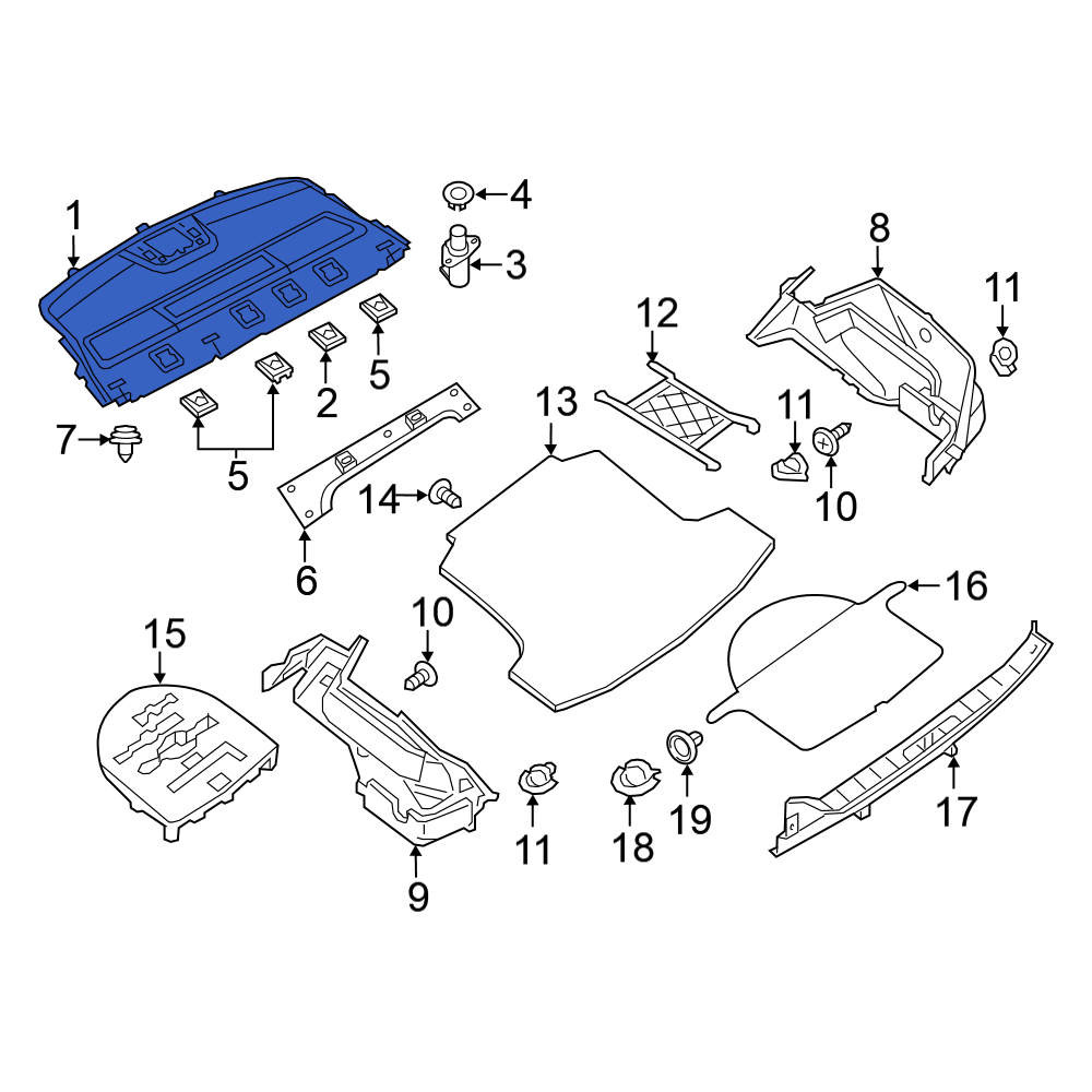 Nissan OE 799103TA4A - Rear Package Tray Trim