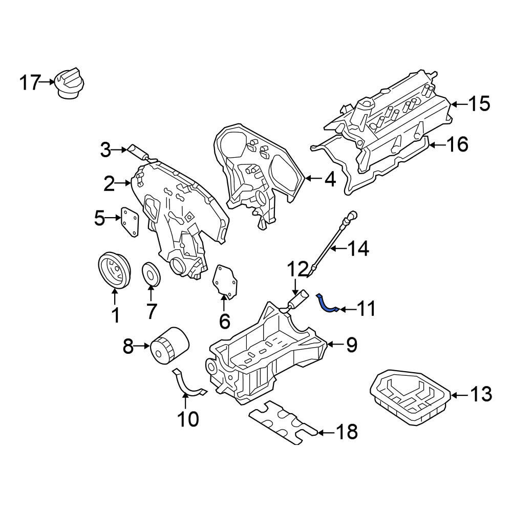 Nissan OE 111217Y010 - Rear Engine Oil Pan Gasket
