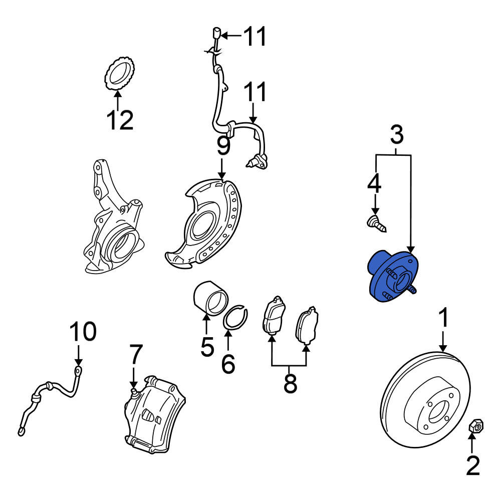 Nissan OE 402022Y010 - Front Wheel Hub