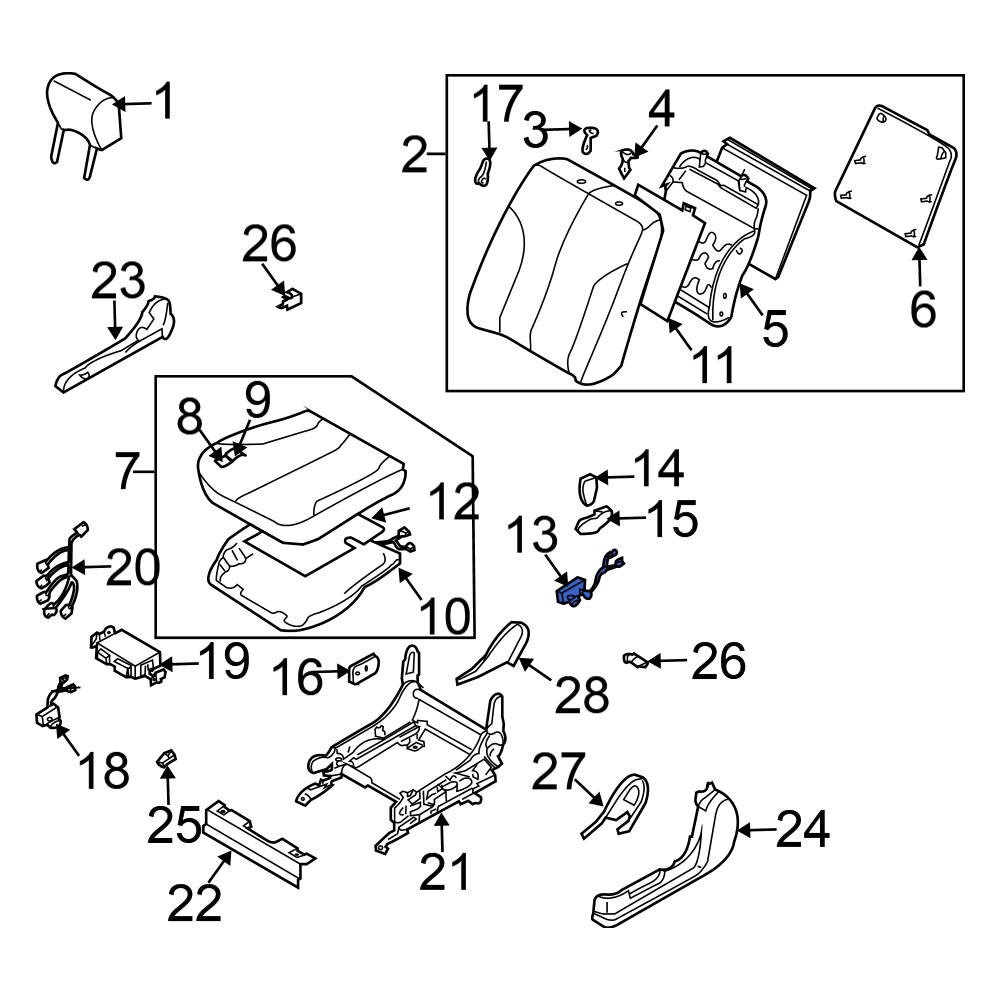 Nissan OE 87066EA20A - Front Left Power Seat Switch